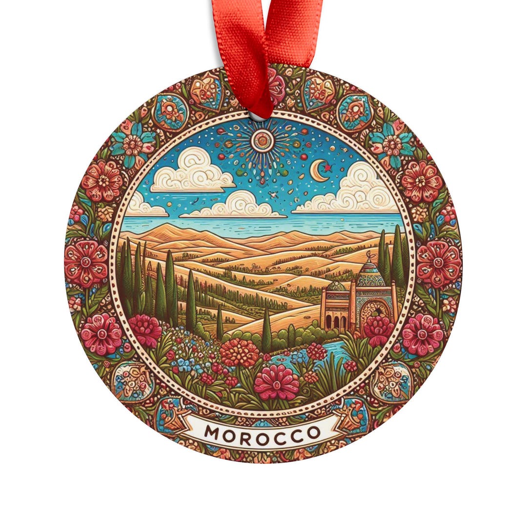 MOROCCO Landscape, Moroccan Travel Round Acrylic Ornament, Personalized ...