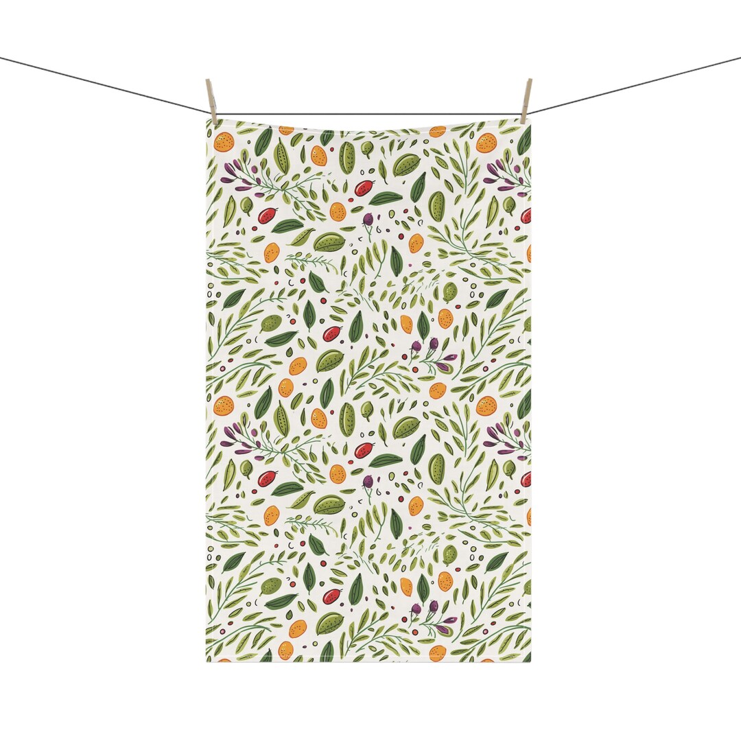 Mediterranean Olives Olive Pattern 18 X 30 Inch Kitchen Tea Towel ...