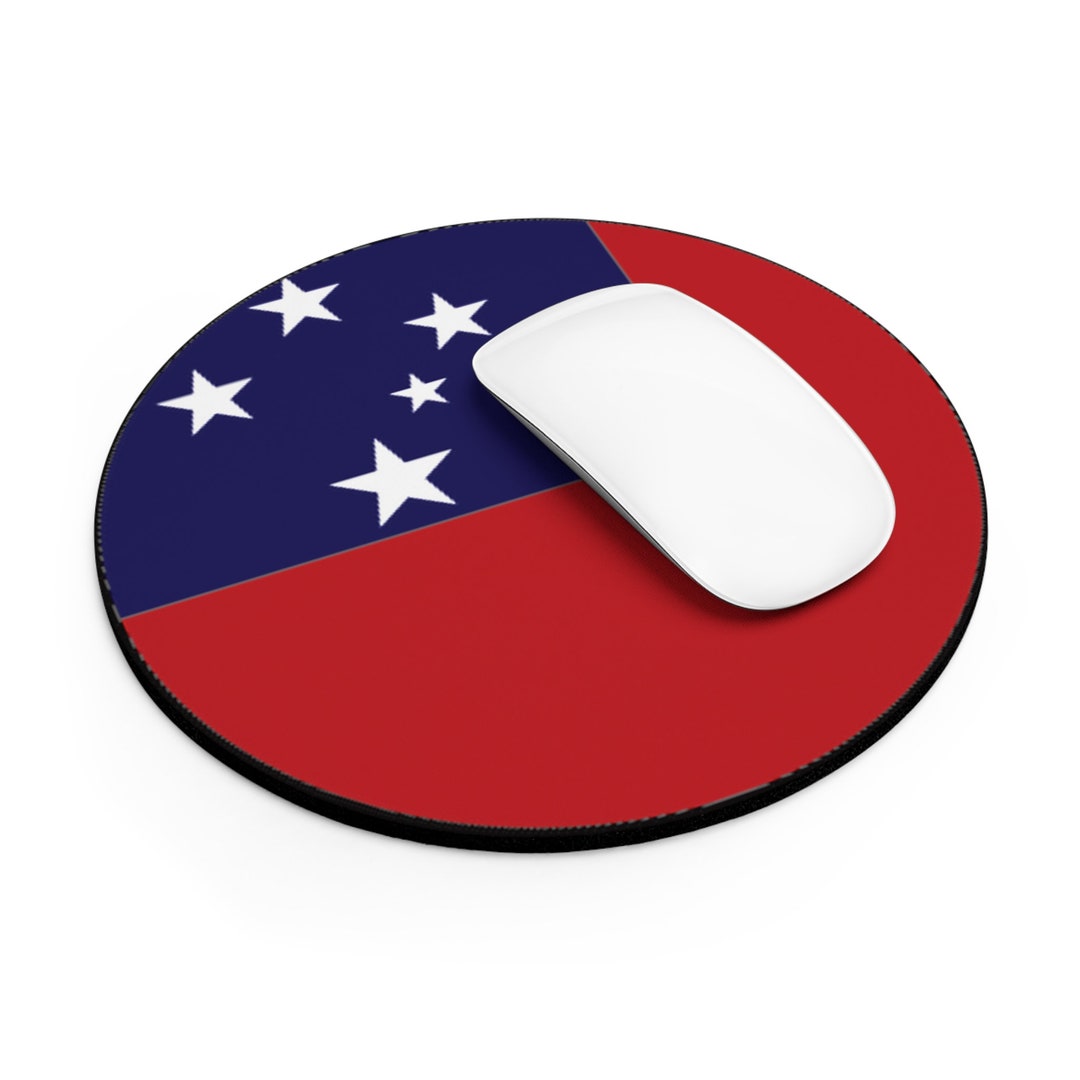 SAMOA Flag Round Mouse Pad Tech Accessory Laptop Computer Mousepad Office Gift Techie Gift for ...