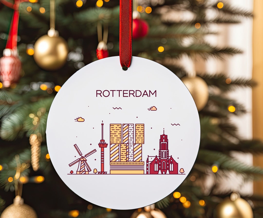 ROTTERDAM NETHERLANDS City Skyline, Holland Dutch Travel White Acrylic ...