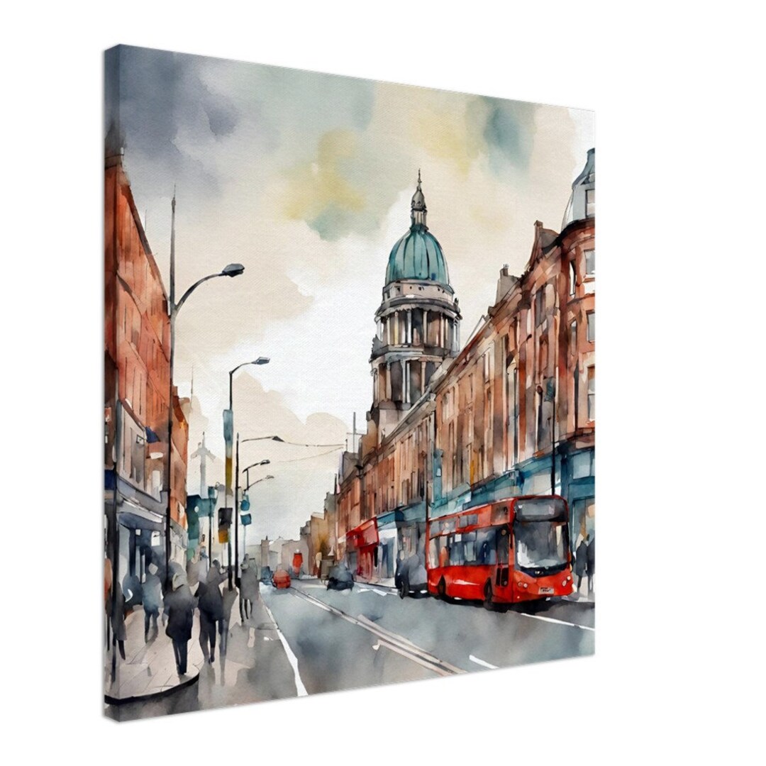 BELFAST IRELAND City View Irish Travel Square Canvas Art Print Various ...