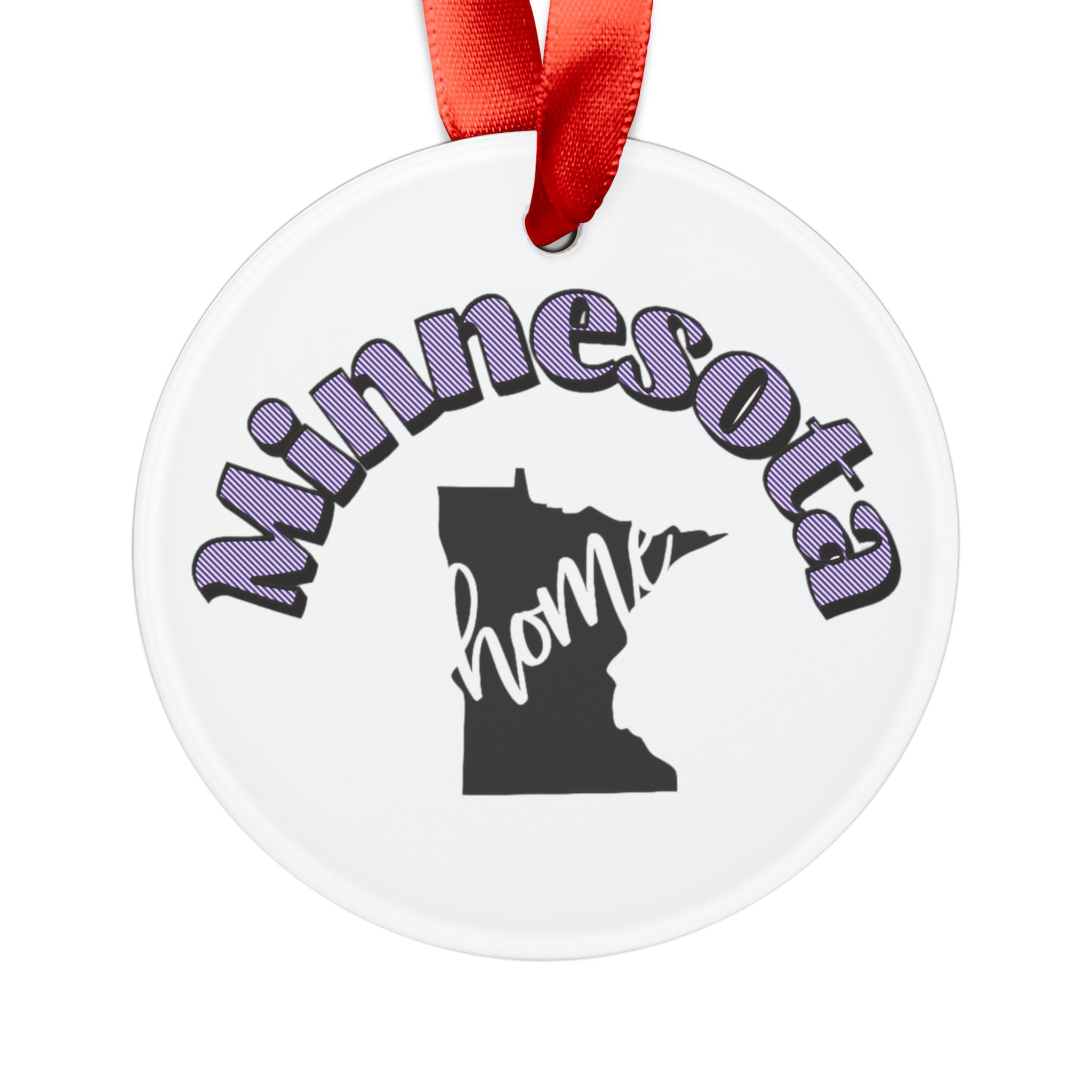 Minnesota MN Home State Outline, White Acrylic Ornament, Personalized ...