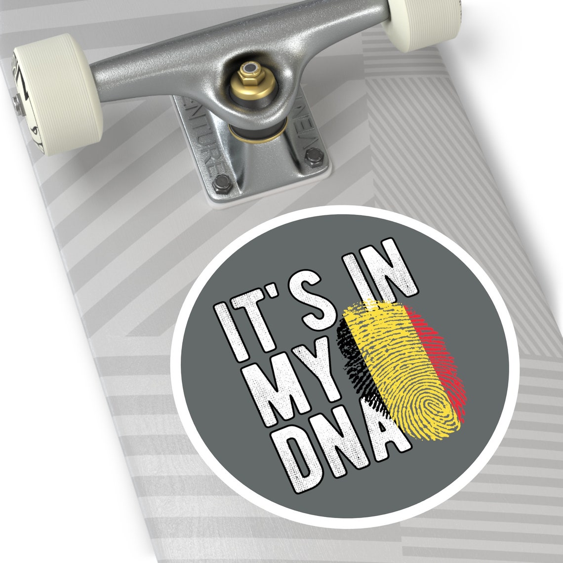 BELGIUM DNA Flag Belgian Heritage Ancestry Round Water Resistant Vinyl ...