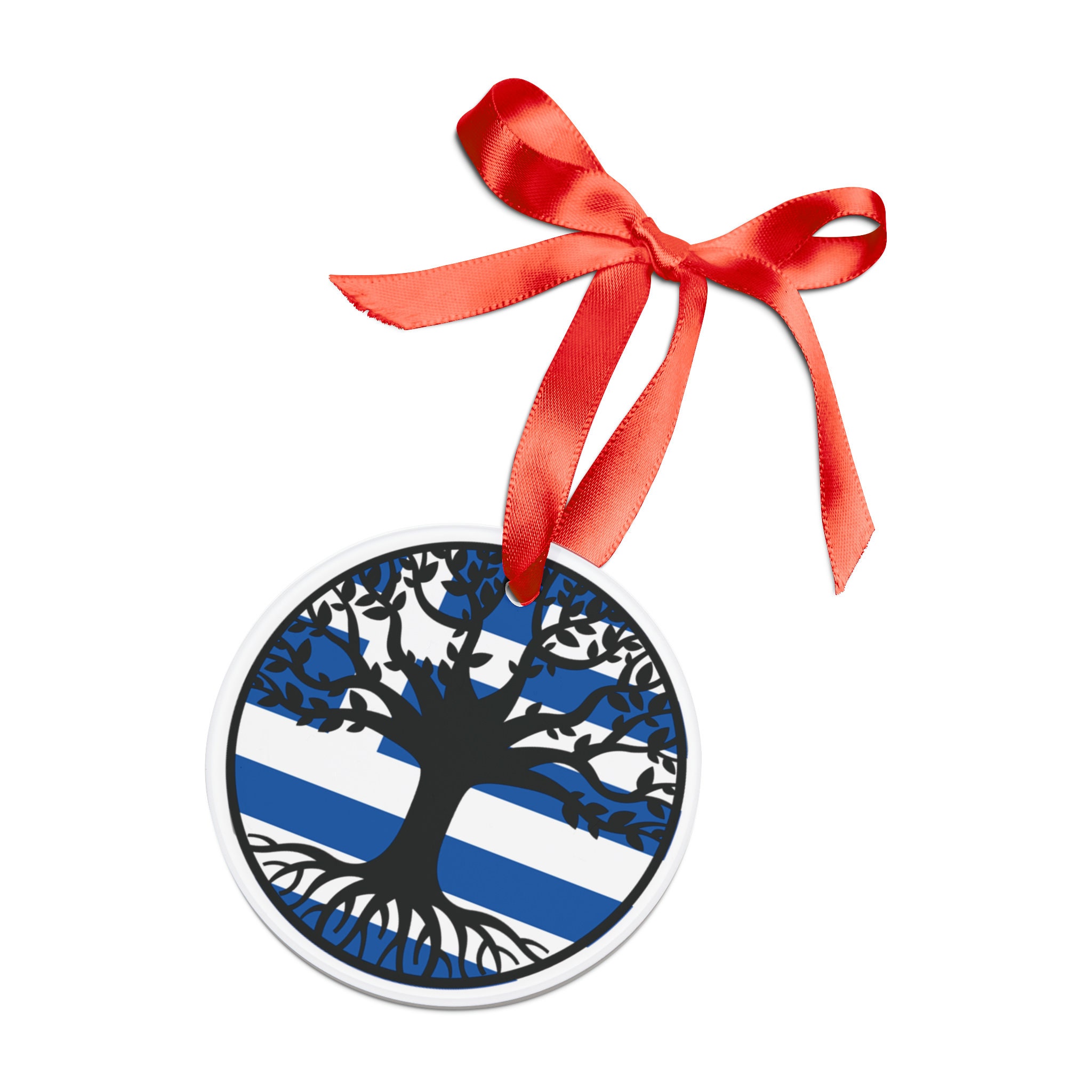 GREECE Flag Family Tree Roots, Greek Ancestry Heritage Pride Round ...