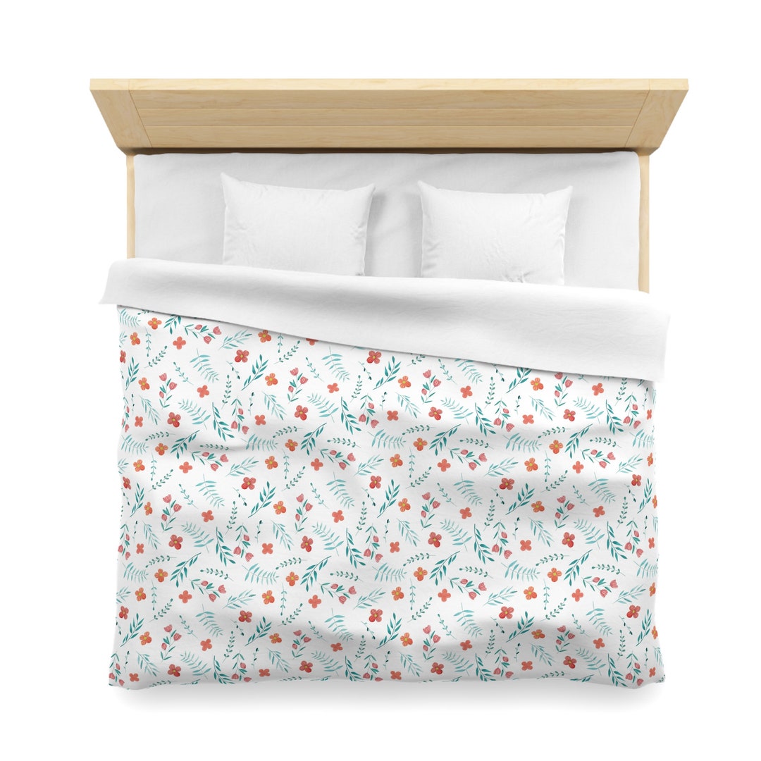 Microfiber Duvet Cover Danish Blue White Floral Denmark Flowers Bedding ...