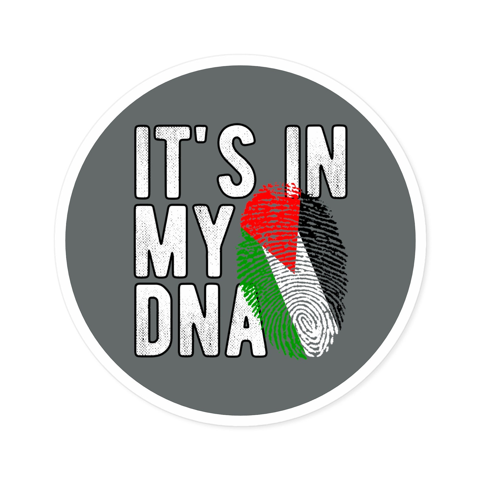 PALESTINE DNA Palestinian Heritage Ancestry Round Water Resistant Vinyl ...