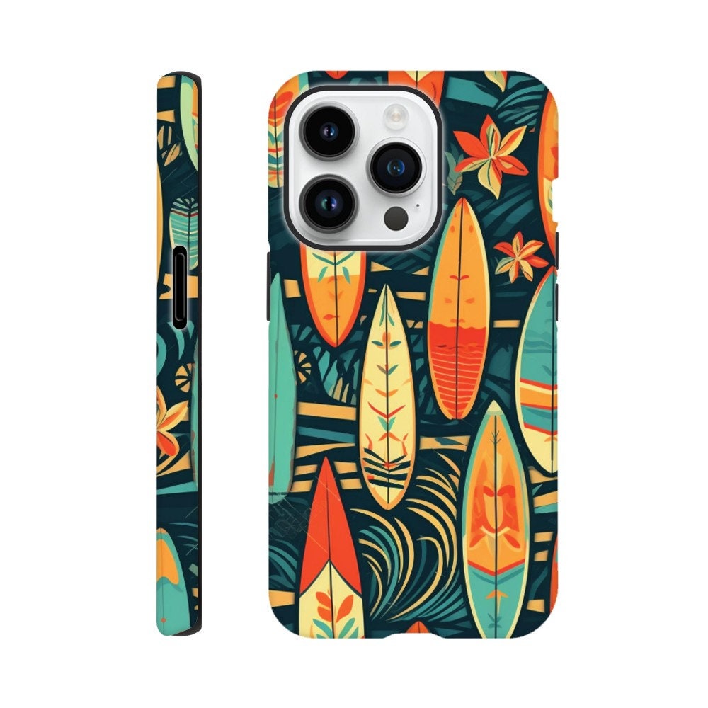 Colorful Vintage Hawaiian Surf Boards Hawaii Cell Phone Tough Case ...