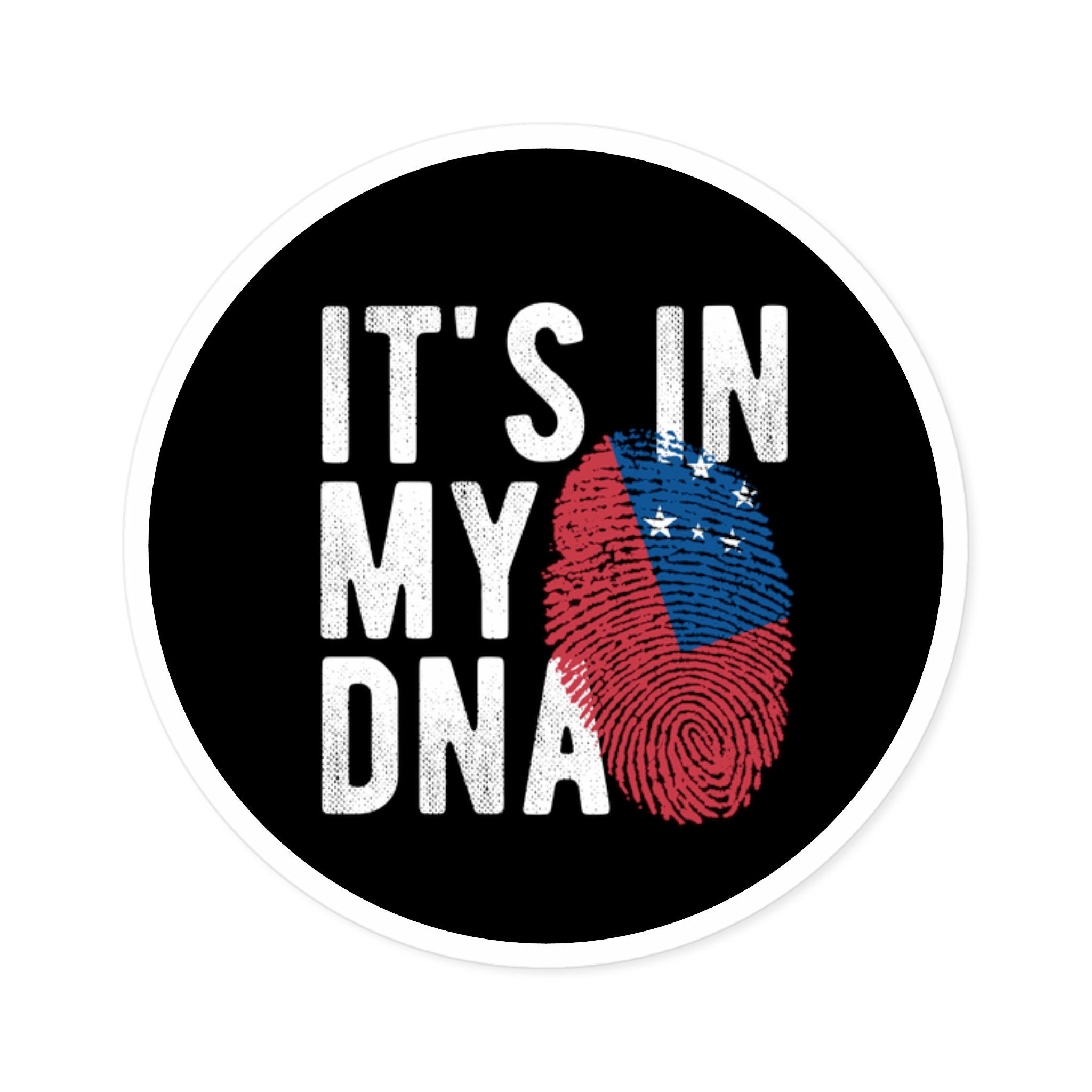 SAMOA DNA Samoan Heritage Ancestry Round Water Resistant Vinyl Sticker ...
