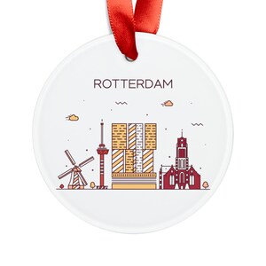 ROTTERDAM NETHERLANDS City Skyline, Holland Dutch Travel White Acrylic ...