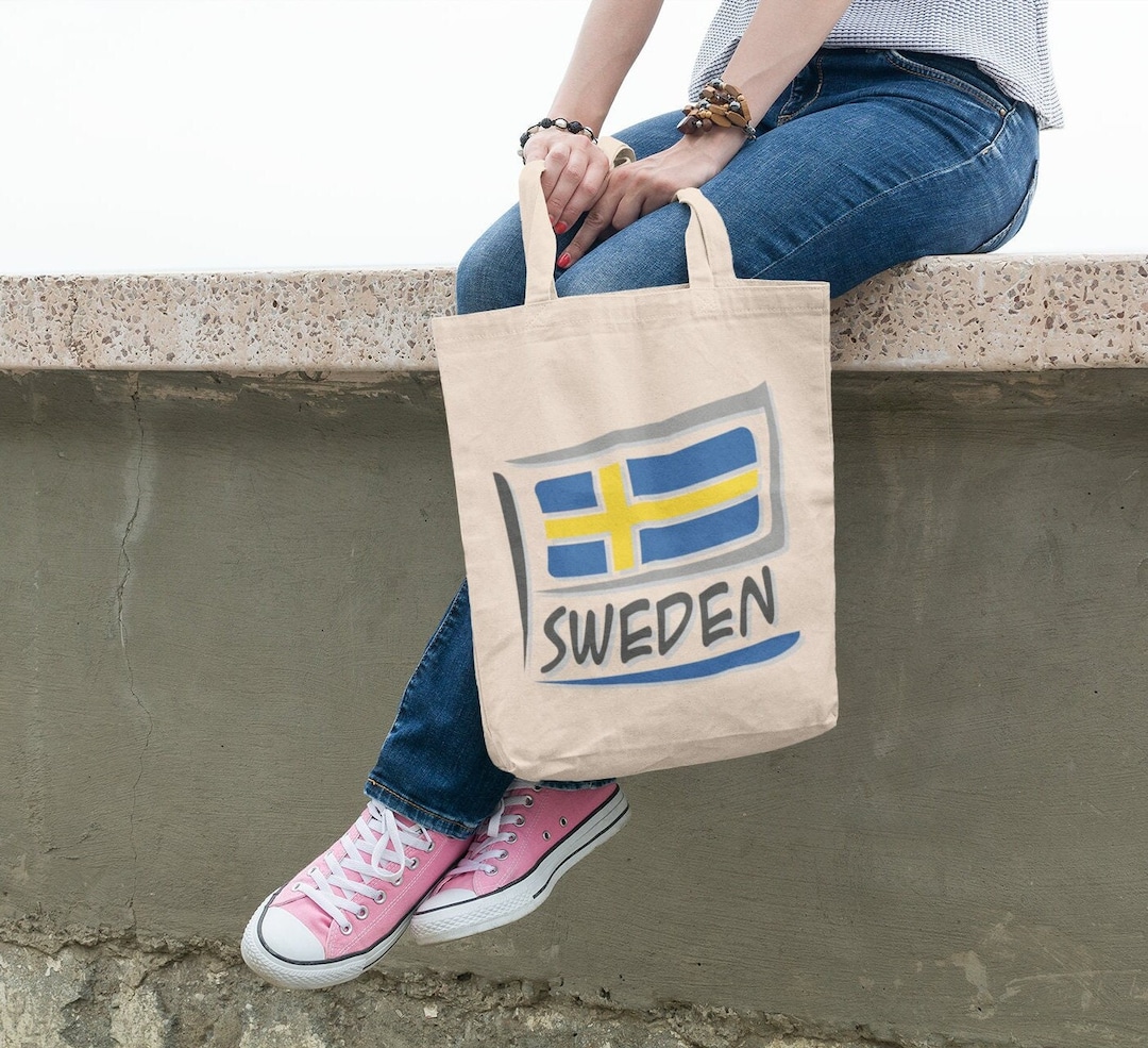 SWEDEN Flag Cotton Canvas 15 X 16 Inch Tote Bag Swedish Country Pride ...