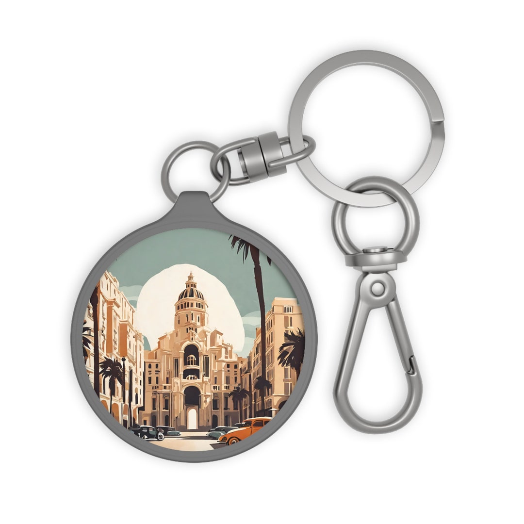 VALENCIA SPAIN City Skyline Spanish Travel Round Acrylic Metal Keyring ...