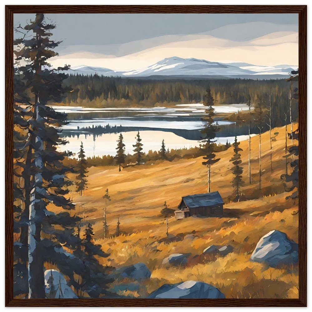 LAPPLAND SWEDEN Swedish Landscape Travel Art Premium Matte Paper Wooden ...