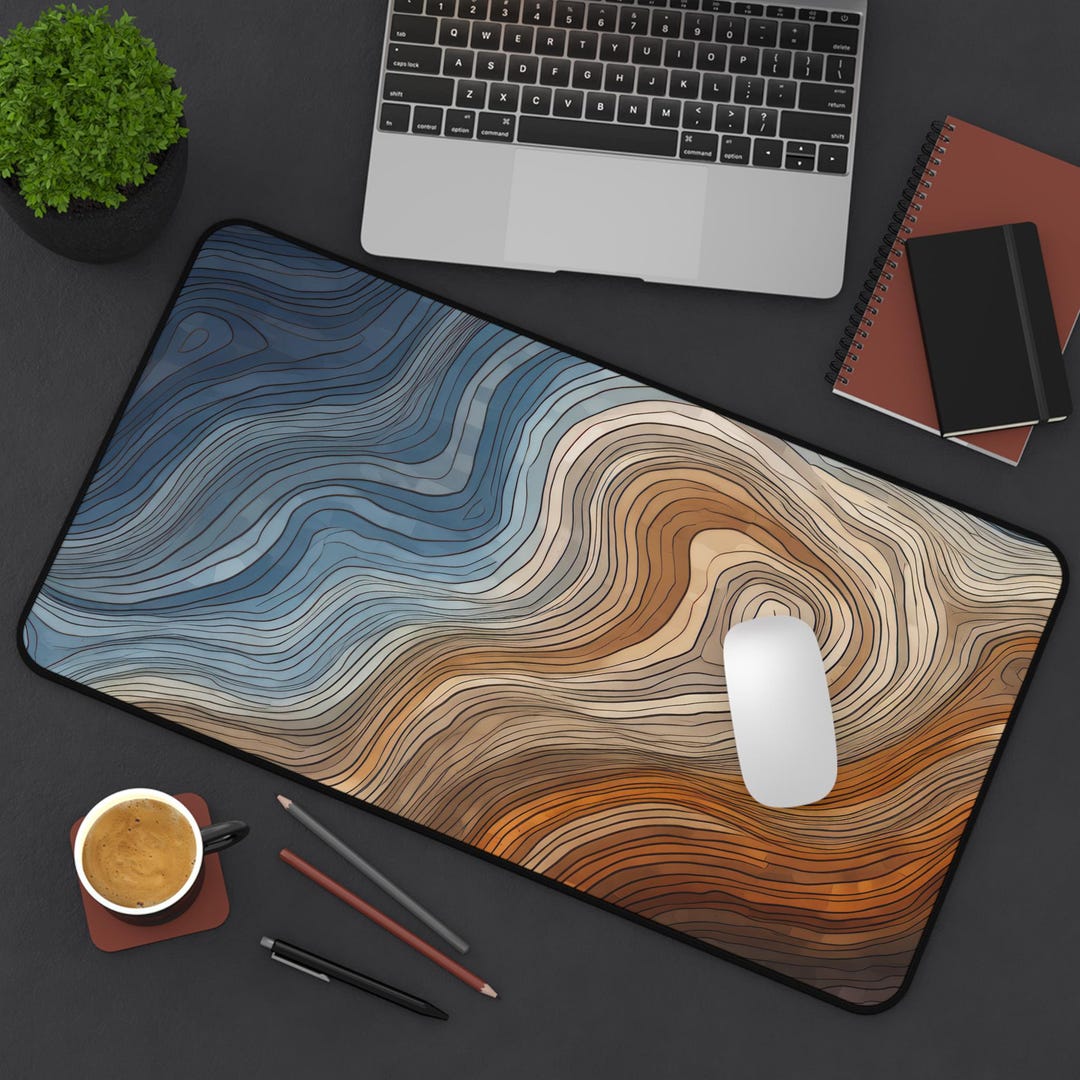 Abstract Landscape Desk Mat, Artistic Mouse Pad, Office Decor, Nature ...