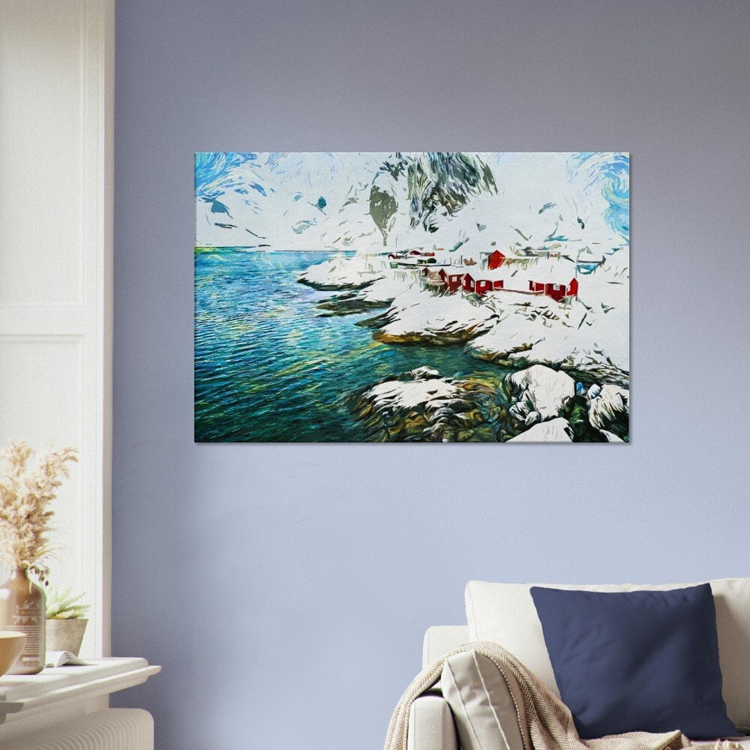 LOFOTEN ISLANDS NORWAY Snowy Winter Landscape View Art 0.75" Slim ...