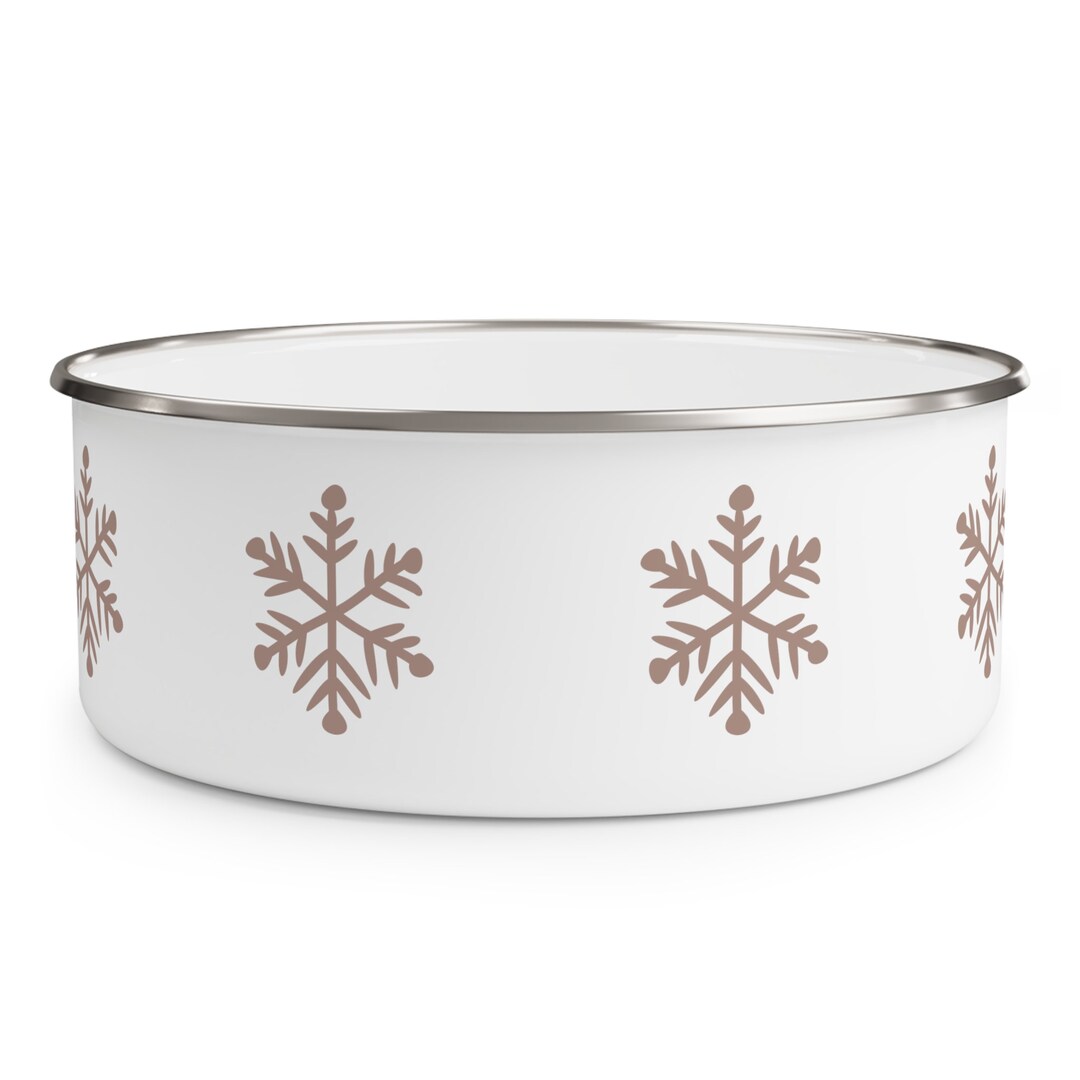 Snowflake Stainless Steel Enamel Bowl With Plastic Lid 20 Oz 30 Oz 40 ...