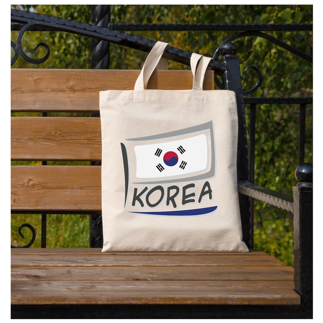 SOUTH KOREA Cotton Canvas 15 X 16 Inch Tote Bag Korean Flag Country ...