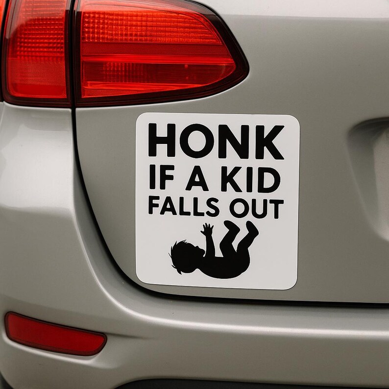 Funny Kid Warning Sticker, Car Decal for Parents, Honk If a Kid Falls ...