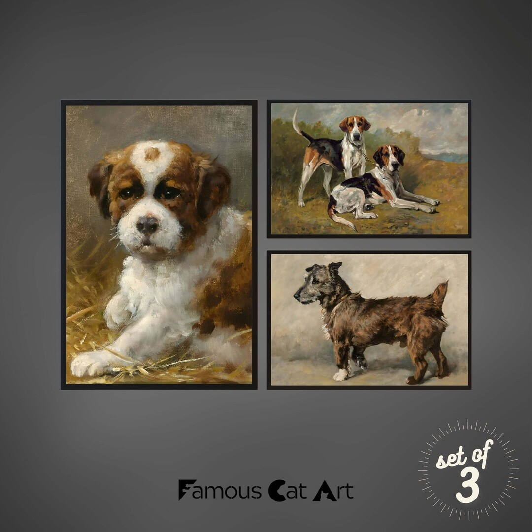 PRINTABLE ART | Rustic Dog Art Bundle | Aristocratic Vintage Dog ...