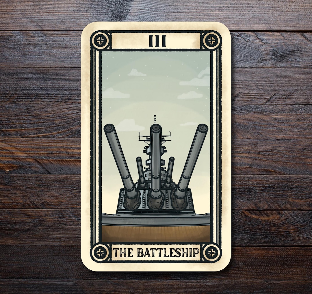 The Battleship Tarot Card Sticker Funny Military Military Gift for Dad ...