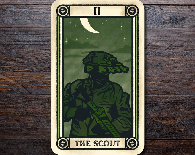 The Scout Tarot Card Sticker | Funny Military | Military Gift for Dad ...