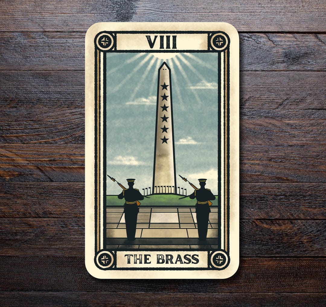 The Brass Tarot Card Sticker | Funny Military | Washington Monument | 5 ...