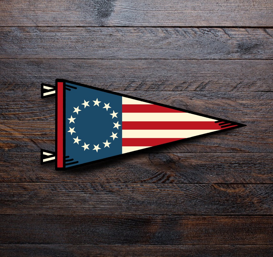 13 Colonies Pennant Flag Sticker Revolutionary War Vintage American ...