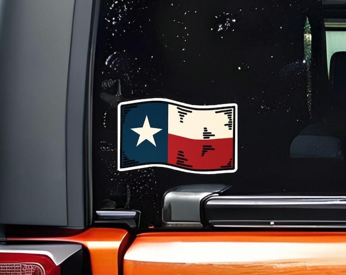 State of Texas and Flag Waterproof, UV Resistant, Vinyl Sticker Decal ...
