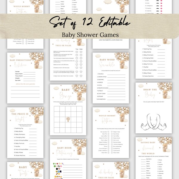 Baby Shower Games Bundle - Etsy