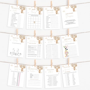 Editable Teddy Bear Baby Shower Game Package, Party Pack 12 Printable ...