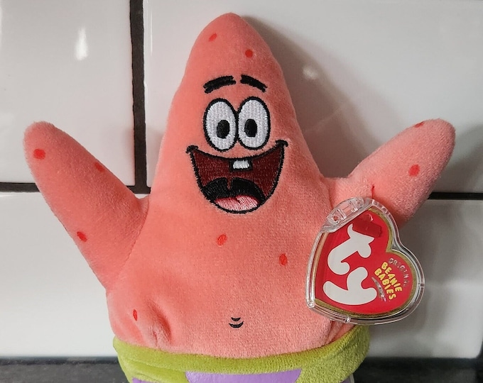 Ty Beanie Baby patrick Star From Spongebob Squarepants rare 7 Inch - Etsy