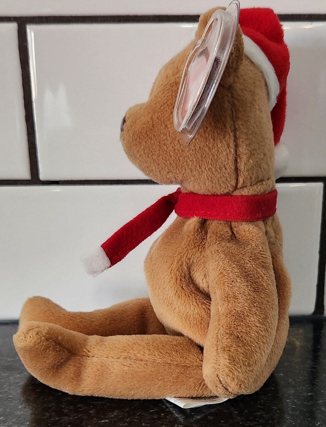 Ty Beanie Baby "1997 Holiday Teddy" Bear With Santa Hat - Etsy