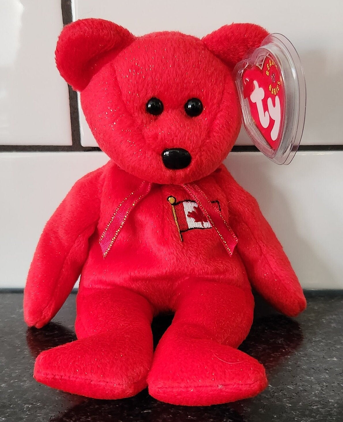Ty Beanie Baby pierre Canadian Bear With Canadian Flag on Chest 8.5 ...