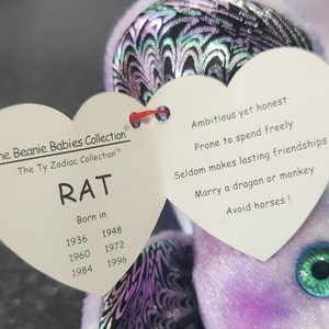 Ty Beanie Baby "rat" From the Zodiac Collection (vintage From 2000 ...