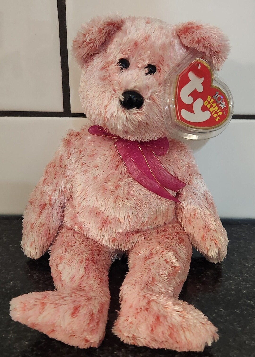 Ty Beanie Baby “smitten” the Pink Bear - Etsy