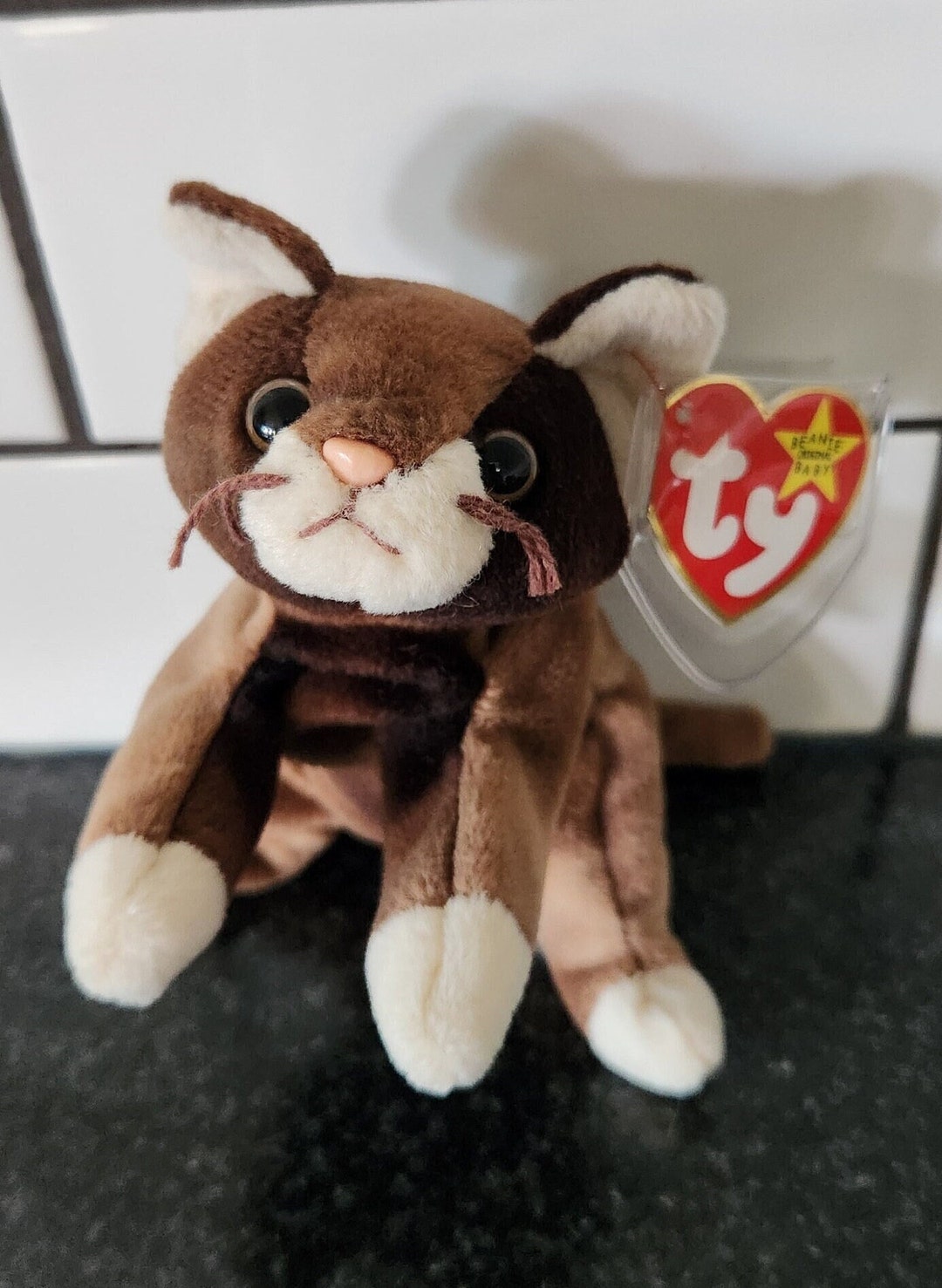 Ty Beanie Baby “pounce” the Brown Cat Handmade in Indonesia With ...