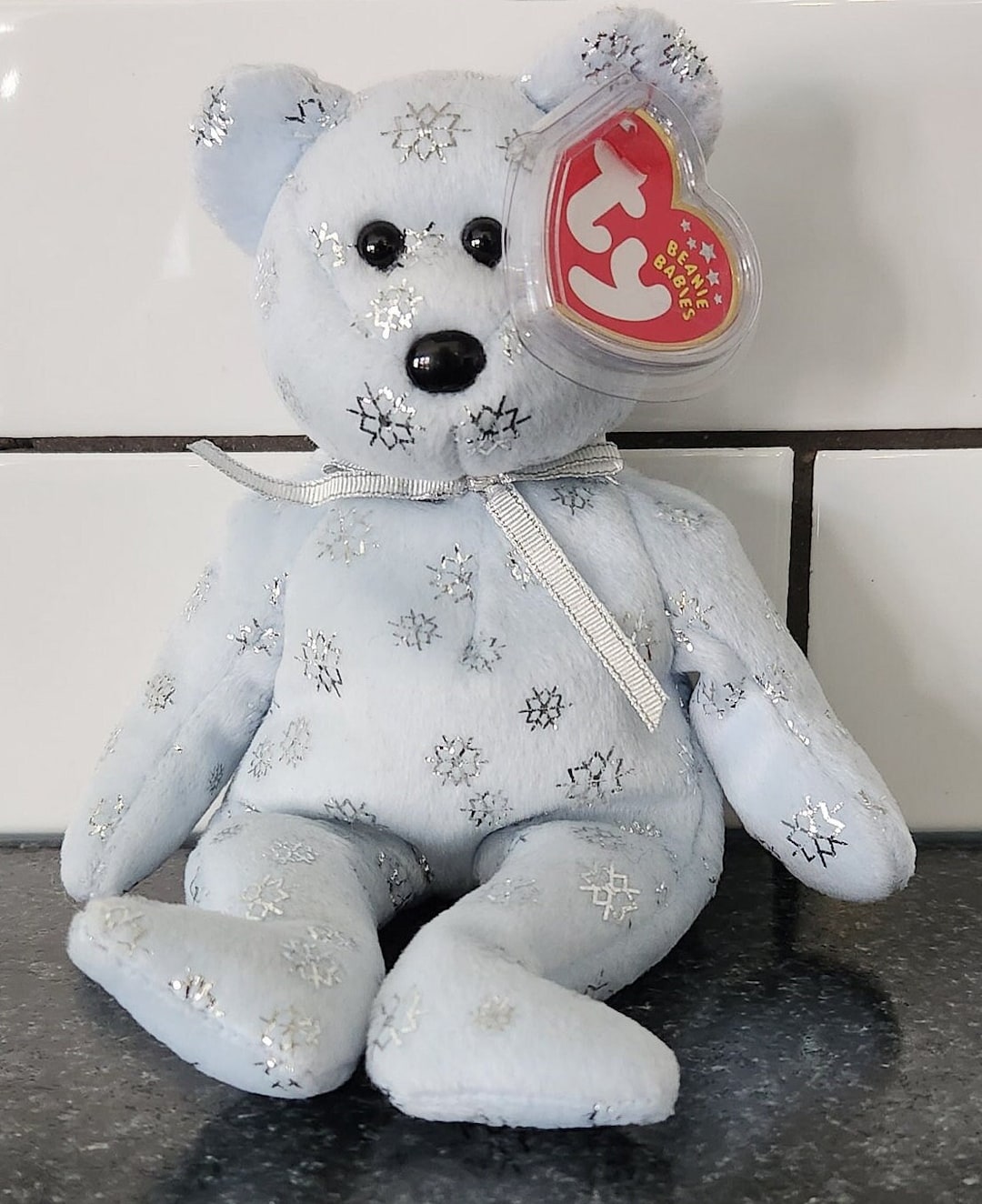 Ty Beanie Baby “flaky” the Silver Snowflake Bear (8.5 Inch) - Etsy