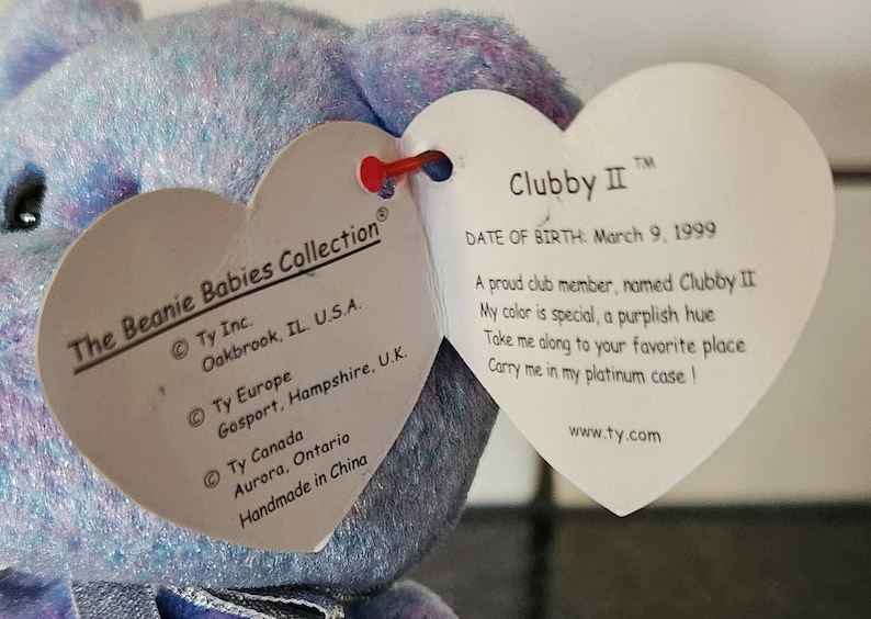 Ty Beanie Baby clubby Ii the Bear With Clubby Tush Tag Error 8.5 Inch ...