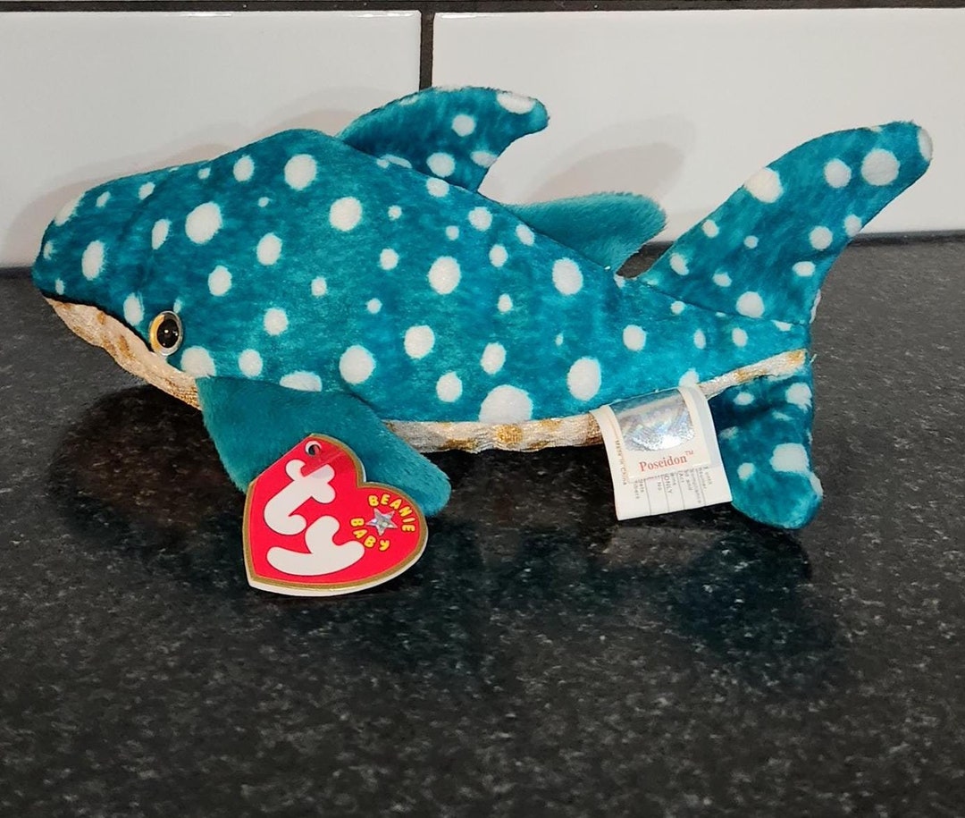Ty Beanie Baby “poseidon” the Whale Shark (7 Inch) - Etsy