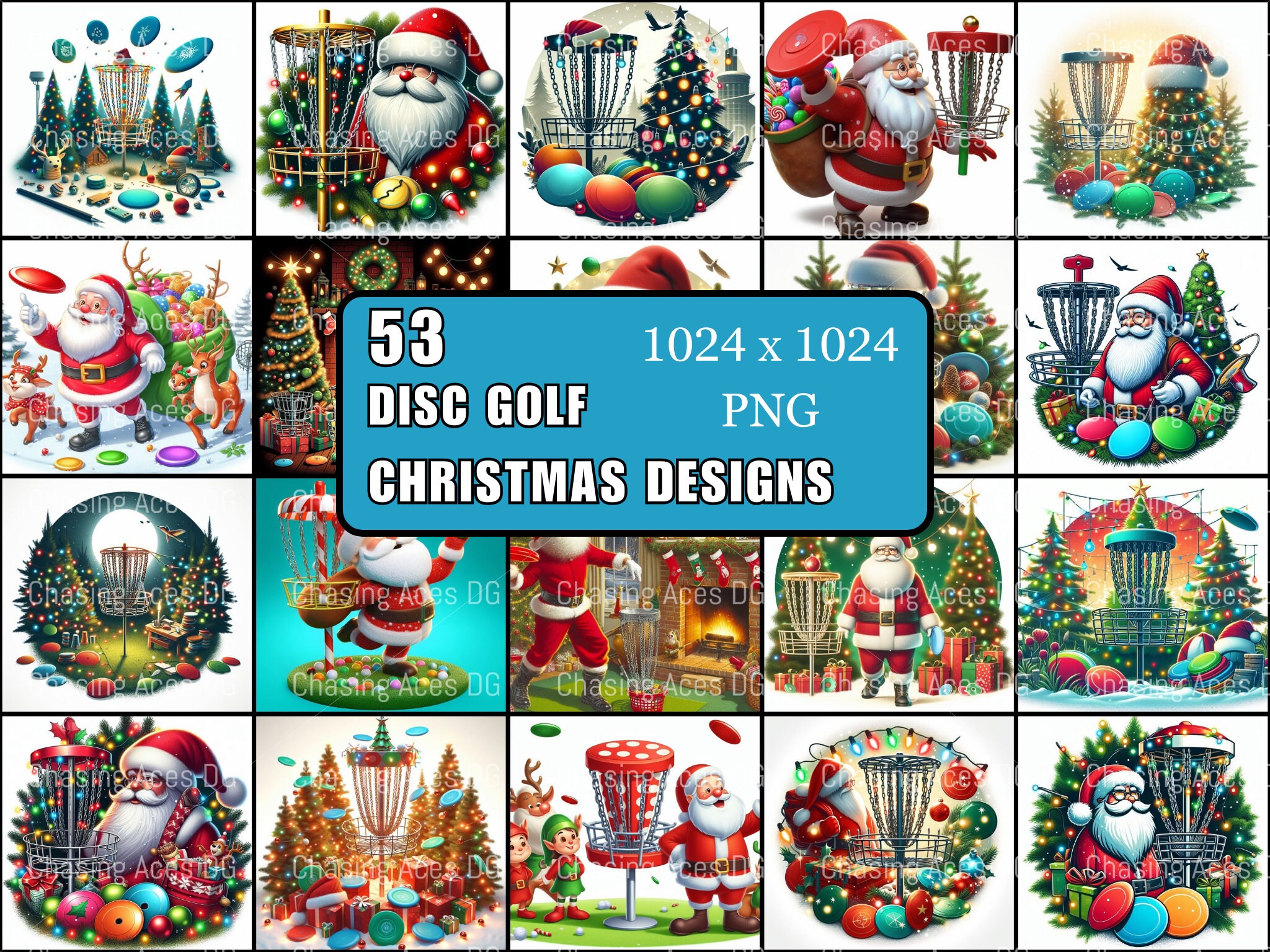 Disc Golf PNG Christmas Digital Design Collection 53 Images - Etsy