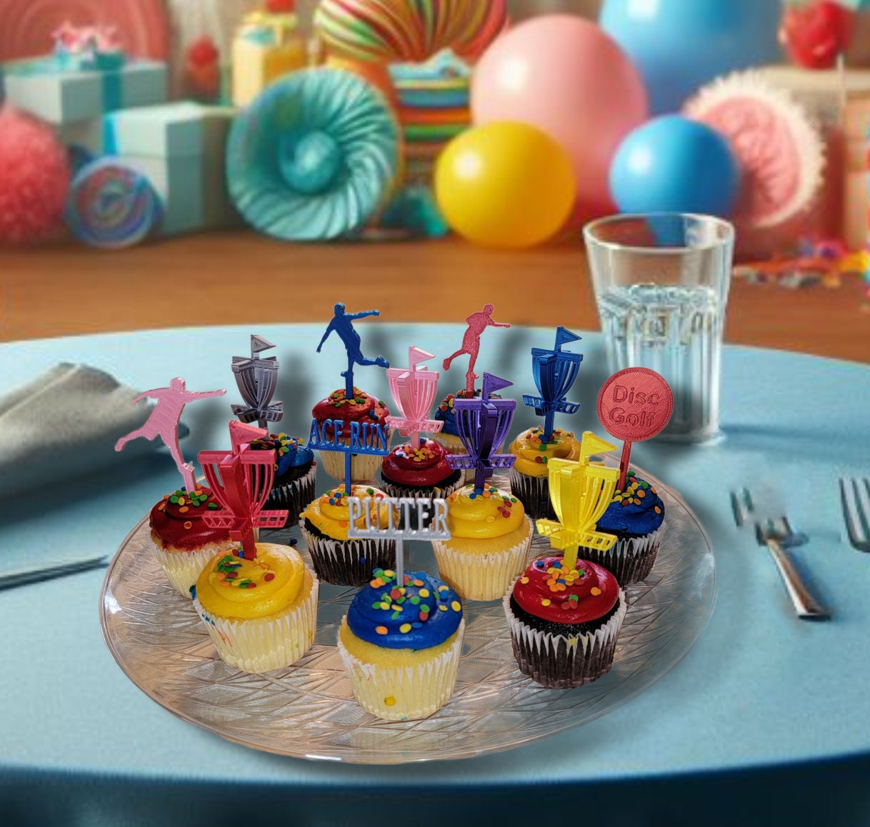 Disc Golf Cake Topper Cupcake Topper Birthday - Etsy
