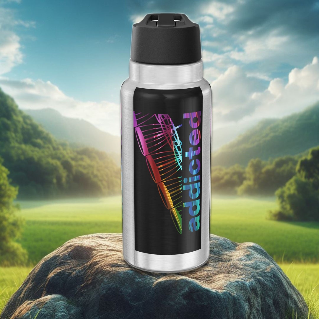 Disc Golf Addicted Water Bottle Disc Golf Water Bottle Gift for Disc ...
