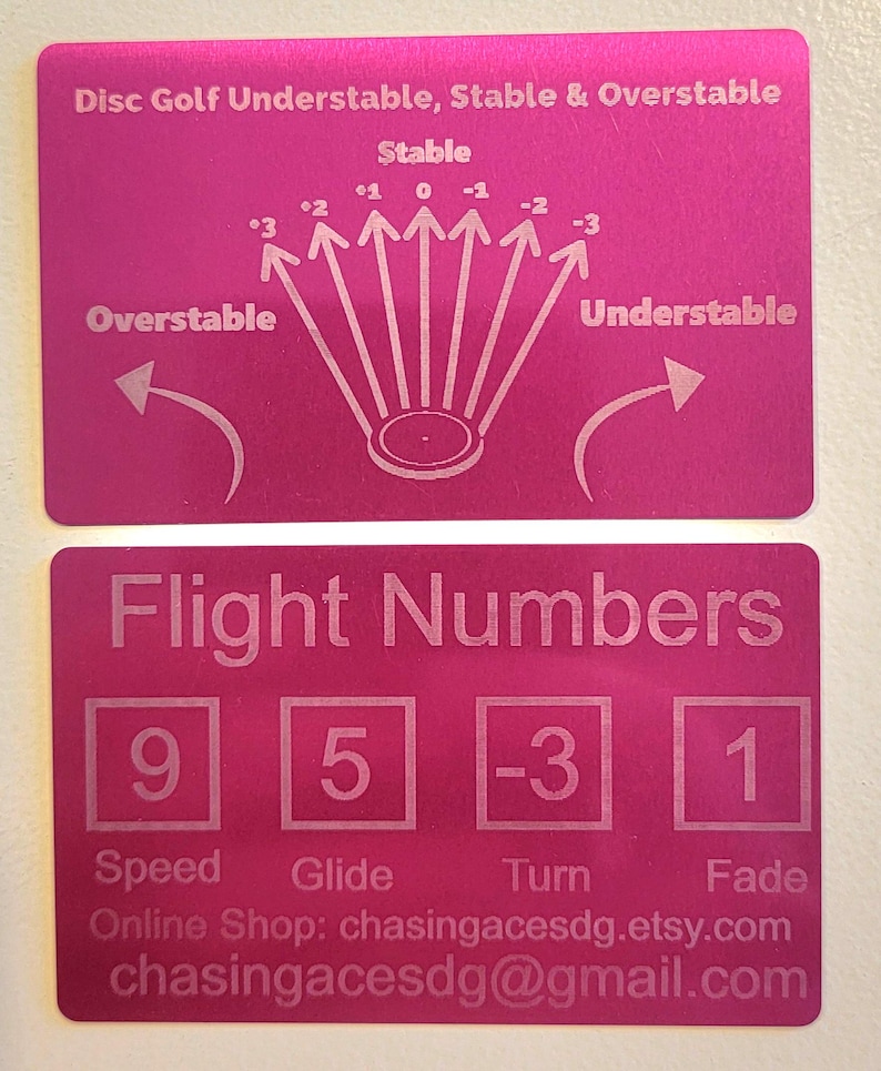 Metal Disc Golf Flight Reference Card – Stability & Flight Numbers ...