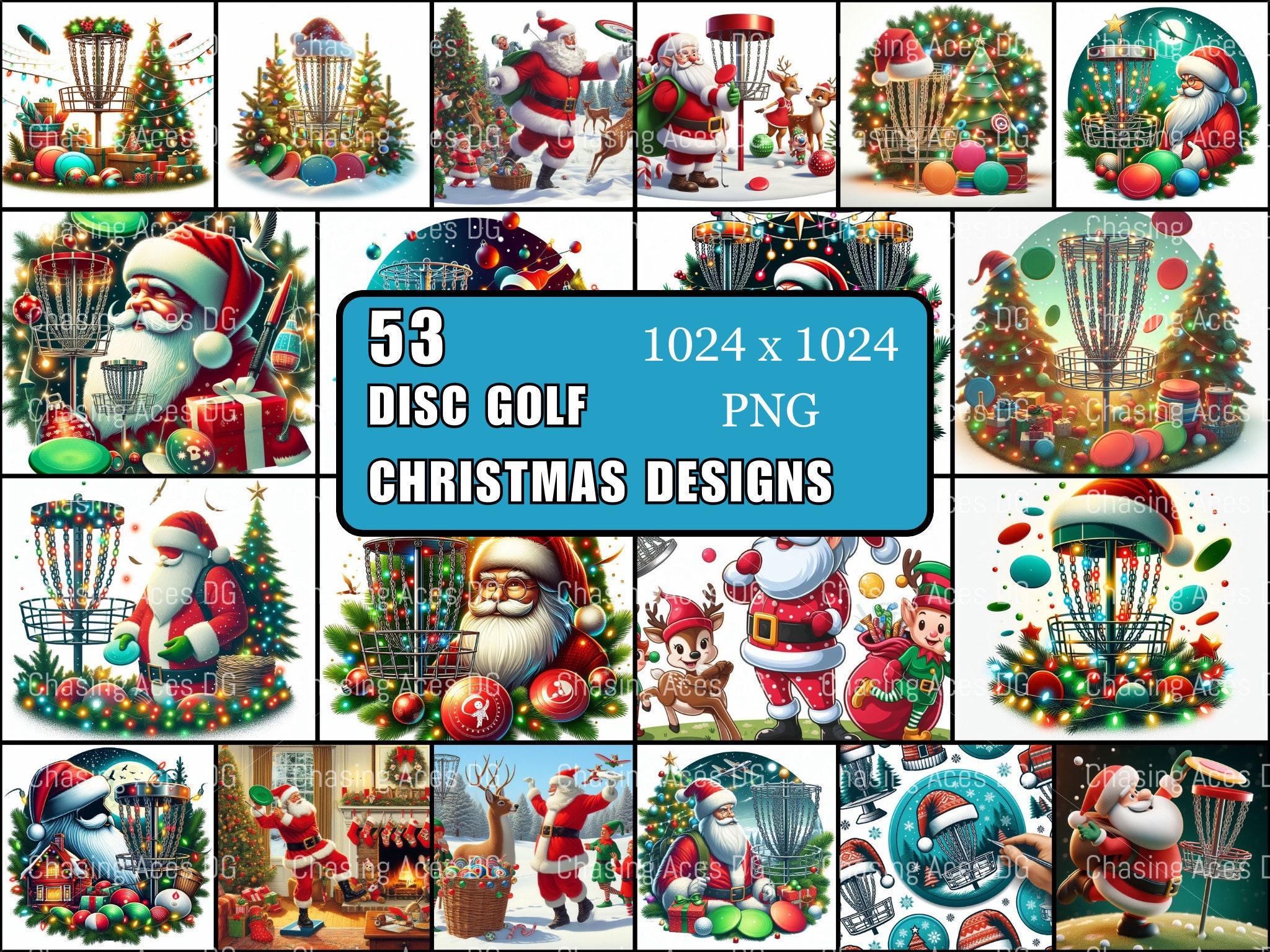 Disc Golf PNG Christmas Digital Design Collection 53 Images - Etsy