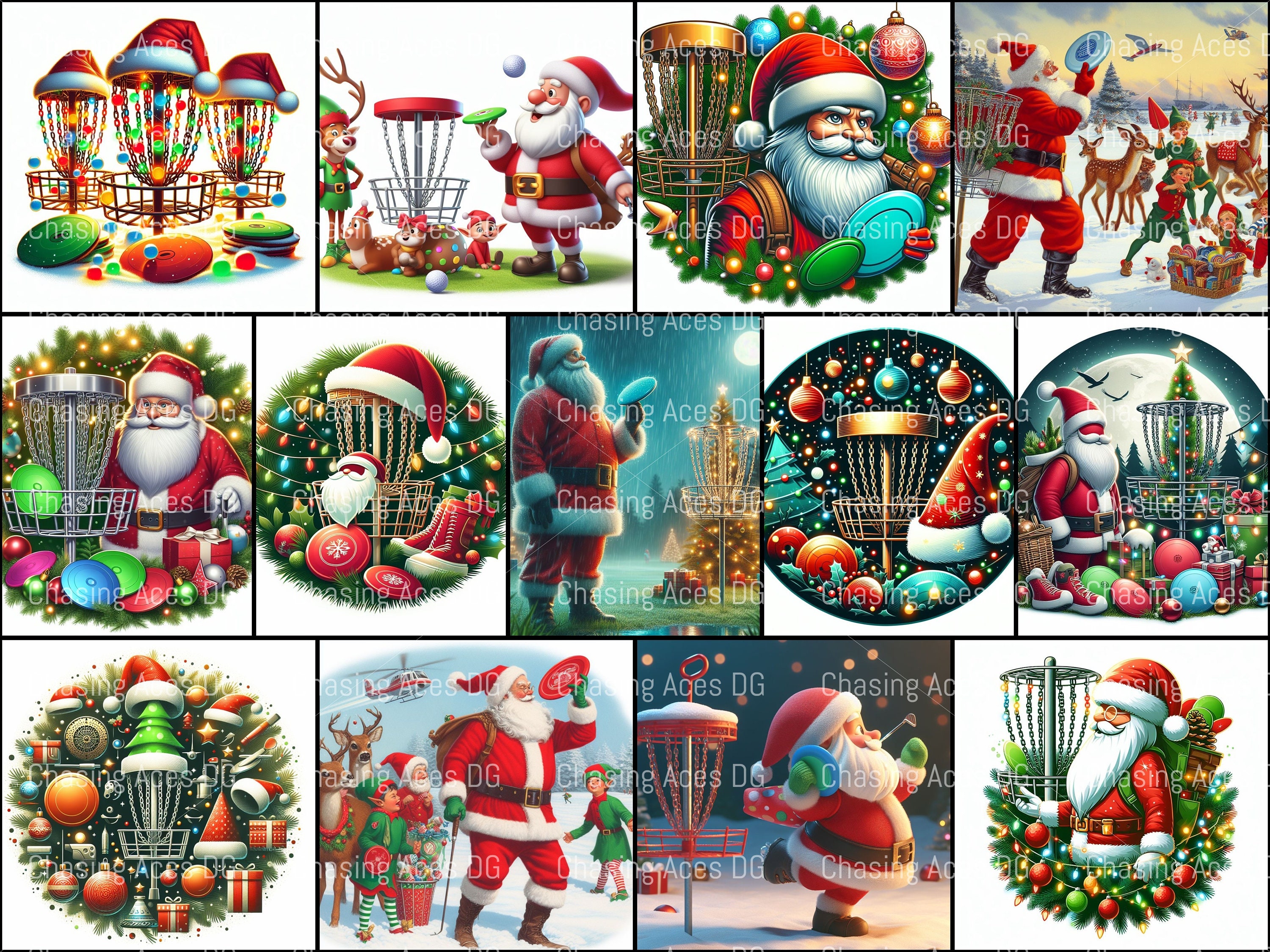 Disc Golf PNG Christmas Digital Design Collection 53 Images - Etsy