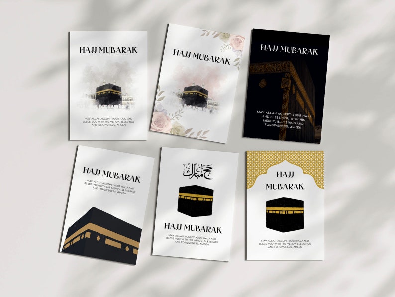 4x6 Hajj Mubarak Greeting Cards Islamic Postcards Digital Download Hajj ...