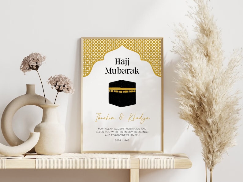 Personalized Hajj Mubarak Poster | Islamic Art | Digital Download ...