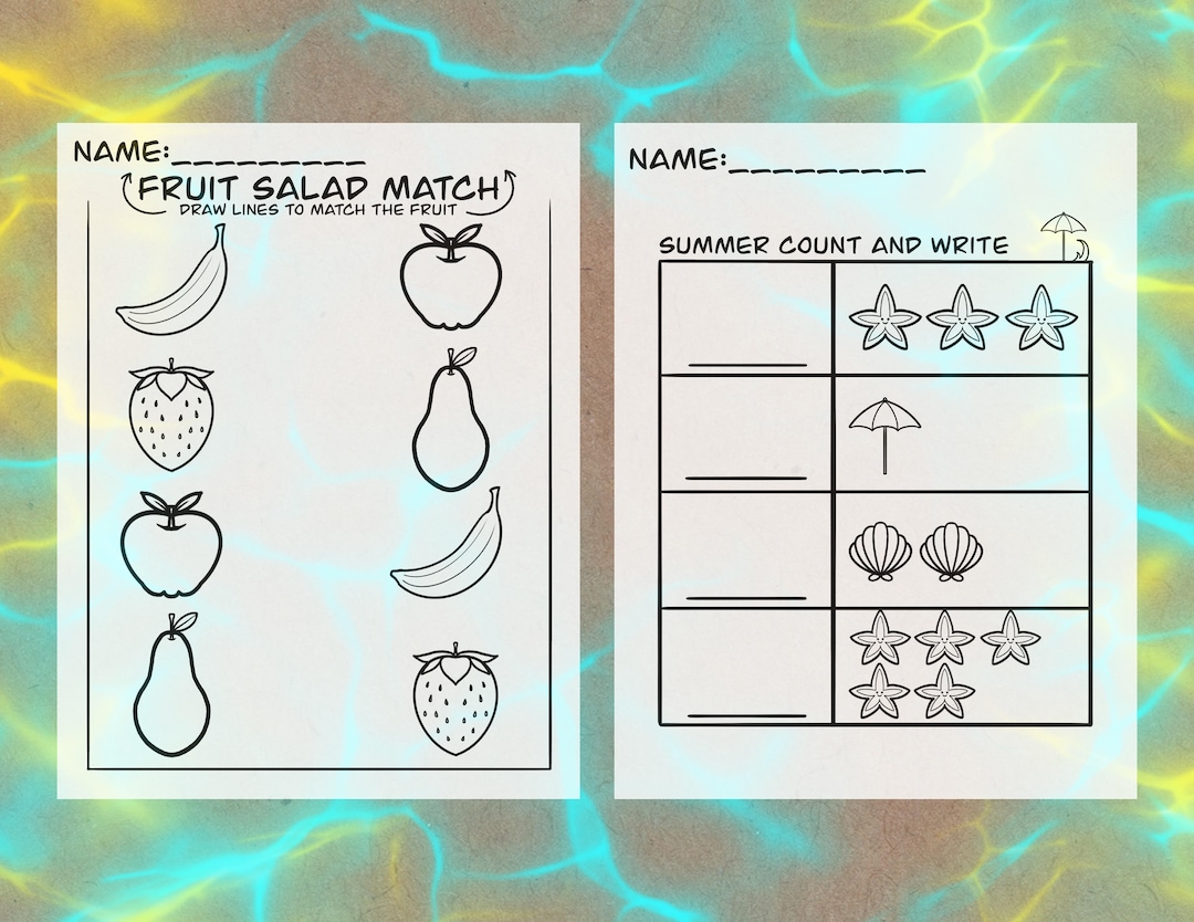 Summer Count and Write Worksheet Digital Download - Etsy