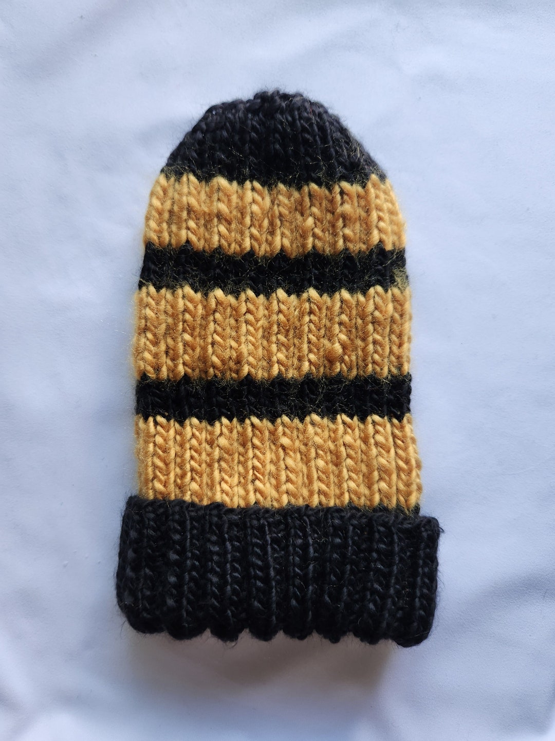 Knitted Handmade Hat Cap Bennie Black Orange - Etsy