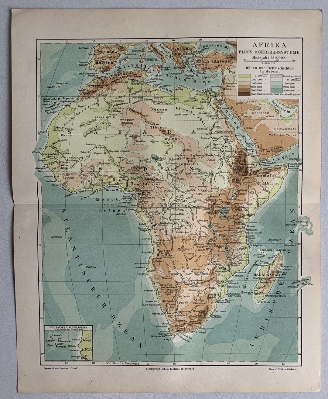 Geographical / Orig. 1896 Antique Geographical Map of Africa - Etsy