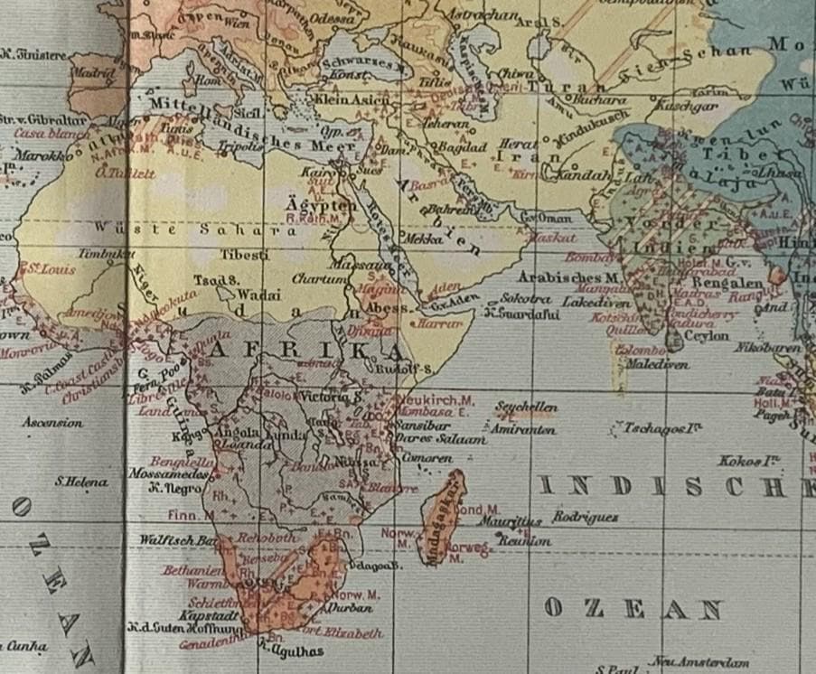 World Missionary / Orig. 1907 Antique Map of Religions and Missions - Etsy